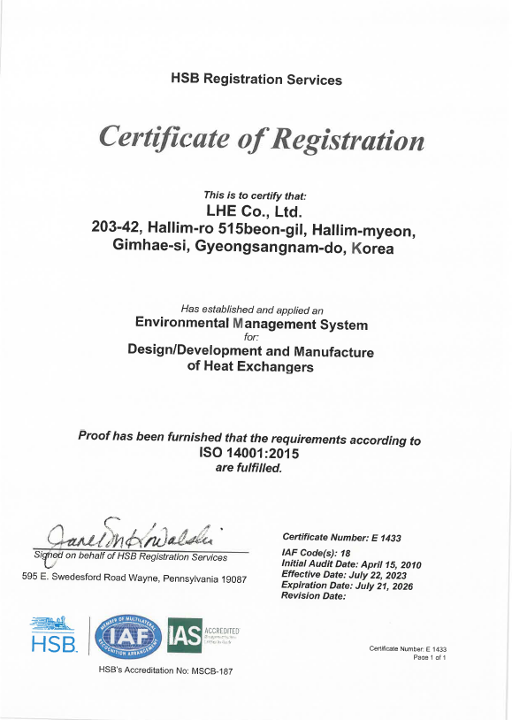 Certifications and quality assurance - LHE